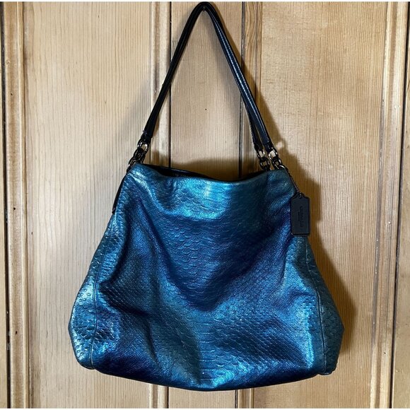 Coach | Bags | Coach Womens Phoebe Madison Leather Python Glitter ...